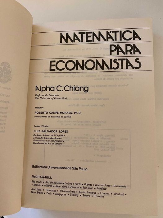 Matemática para Economistas Alpha C. Chiang Estrela • OLX Portugal