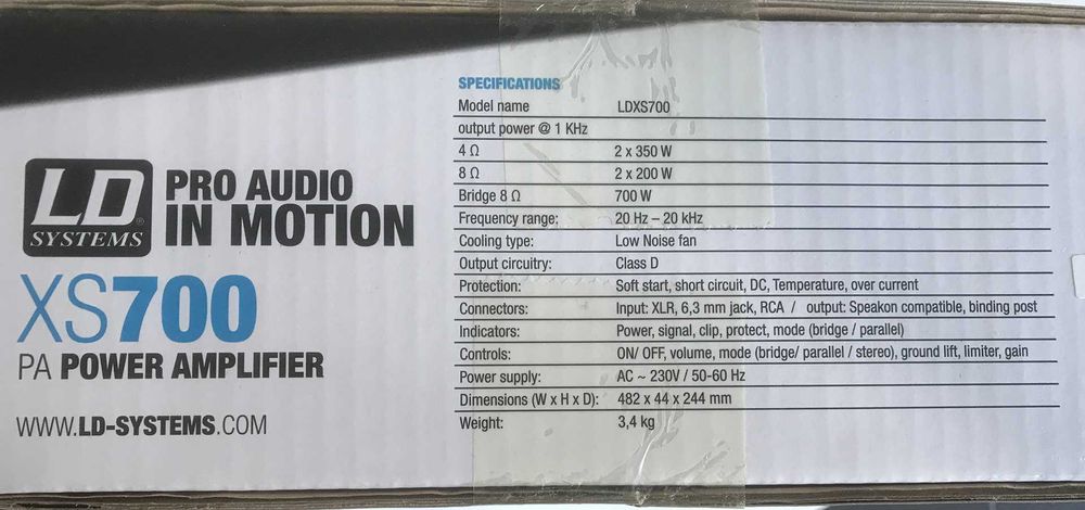 Amplificador LD Systems XS700 Oliveira do Bairro • OLX Portugal