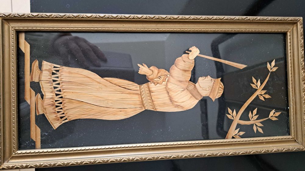 Parawan chiński stary z laki masa perłowa unikatowy25x30 Warszawa ...