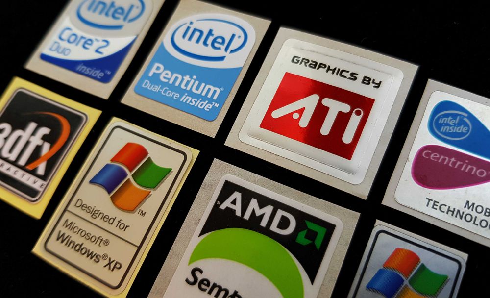 3dfx ATI Windows XP Win 98 Intel Centrino core2duo Наклейка компьютер ...