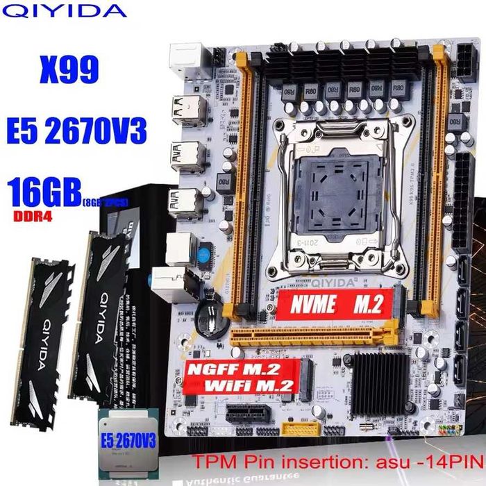 Комплект ігровий QIYIDA X99 + Xeon E5-2670v3 + 16 ГБ ОЗУ | Комп’ютер: 2 690 грн. - Настільні ...