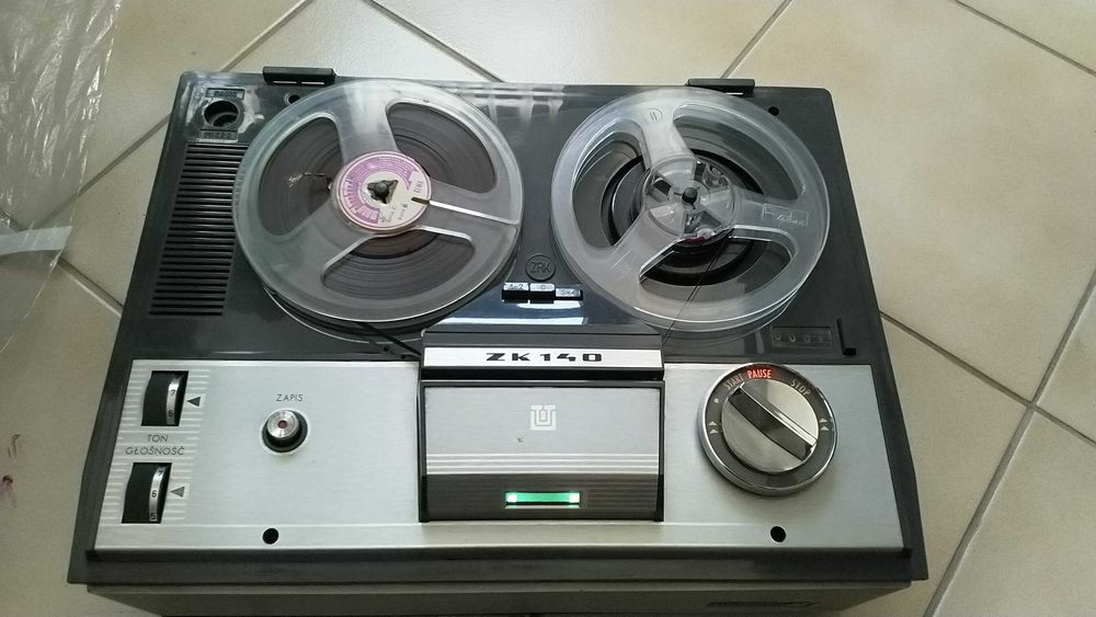 Magnetofon szpulowy Unitra ZRK ZK 140 3 taśmy w pudełku BASF Łódź ...