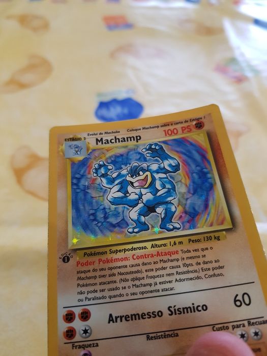 Cartas Pokemon Original Rara Machamp 1 Edição Base Set Viseu • OLX Portugal