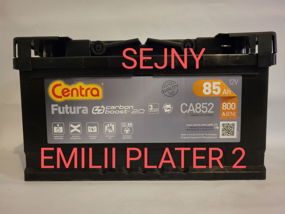 Akumulator 12V CENTRA FUTURA CA852 85AH 800A 80Ah Sejny • OLX.pl