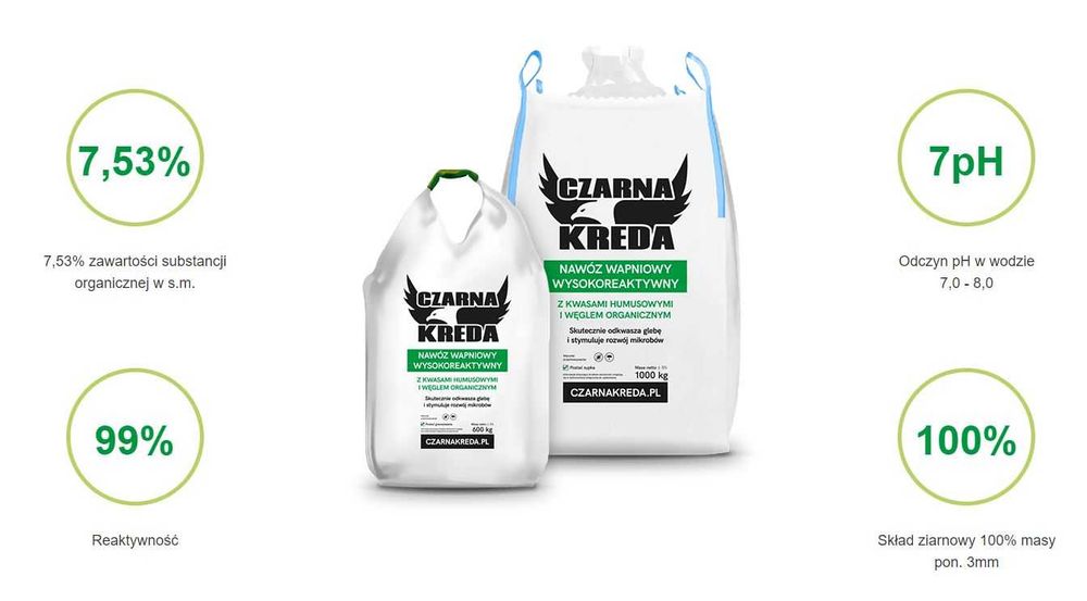 Czarna kreda, kreda jeziorna, typ 07a, CaO>40%, kwasy humusowe ...