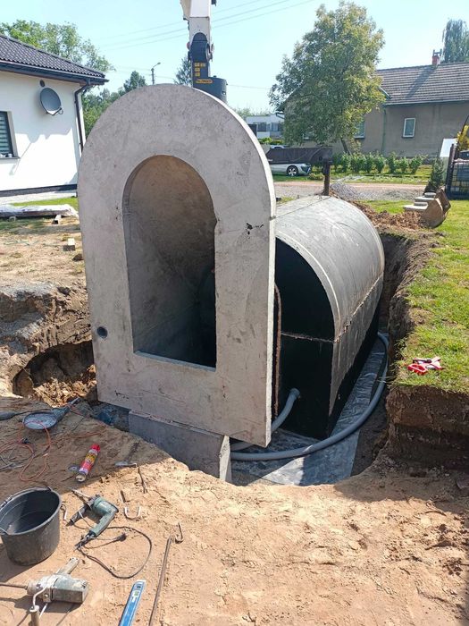 Piwnica betonowa 350 ogrodowa ziemianka B30W8 schody tunel wentylacja ...