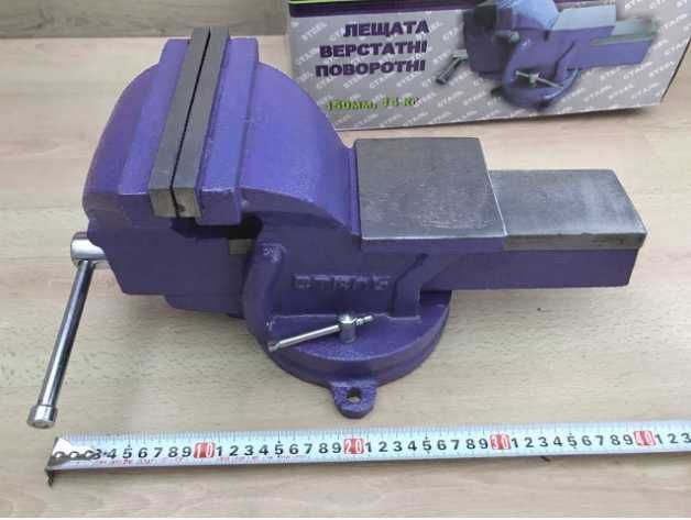 Тиски слесарные поворотные лещата токарні 125мм сталь 10.5кг: 1 980 грн ...