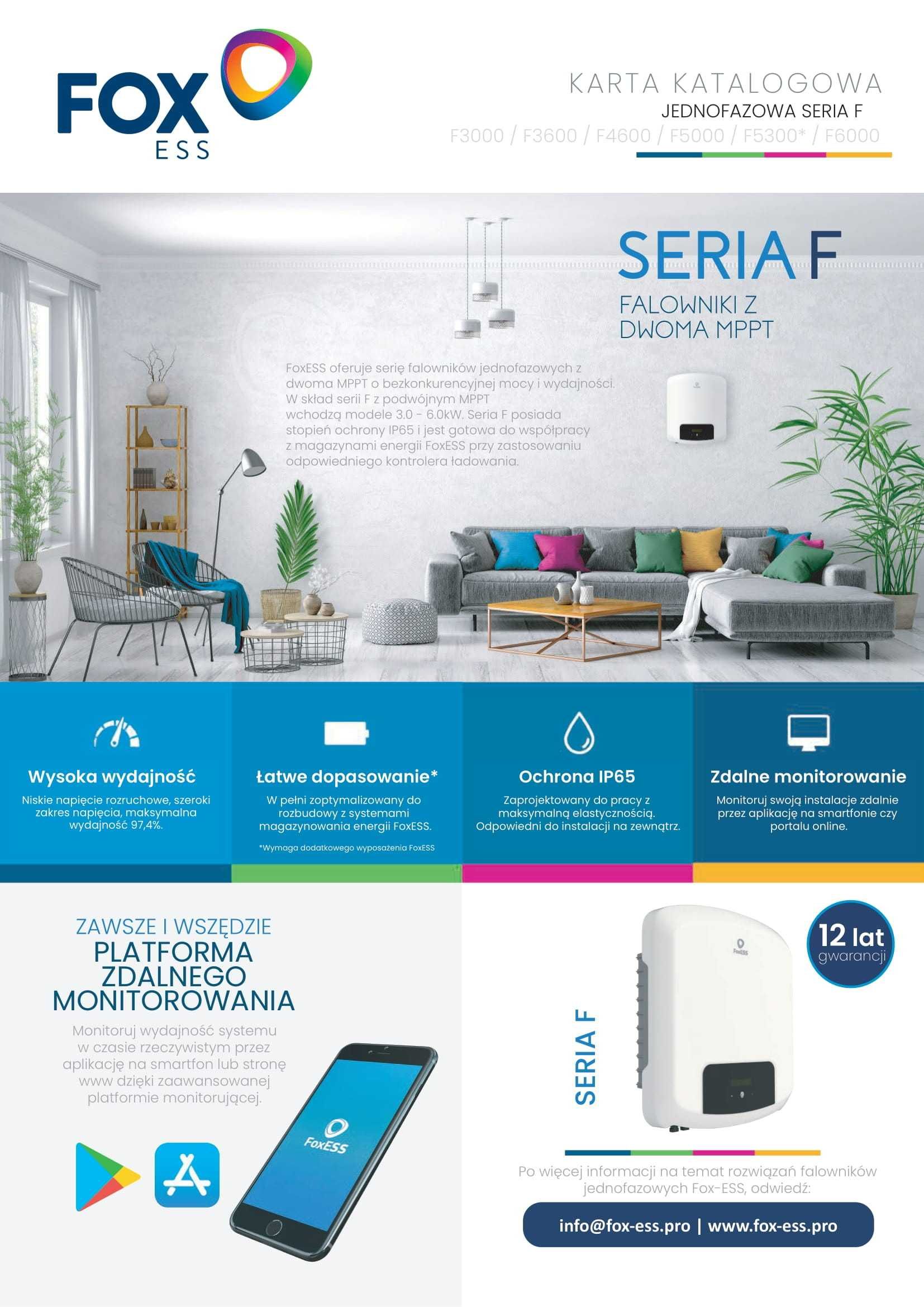 Inwerter falownik jednofazowy FoxEss F3600 -różne modele (CENA BRUTTO ... Inwerter falownik jednofazowy FoxEss F3600 -różne modele (CENA BRUTTO ...