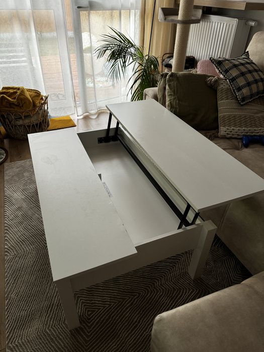 Stolik kawowy ława wyciągana biała IKEA TRULSTORP rozkładany schowek ...