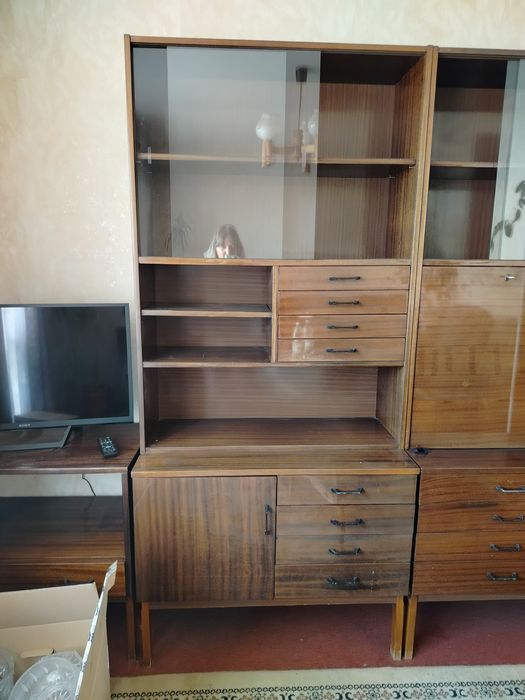 Meble PRL Kieleckie Fabryki Mebli, mahoń barwiony, połysk Szczecin ...