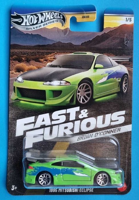 Hot Wheels 1995 Mitsubishi Eclipse Fast Furious Silver Series Brian ...