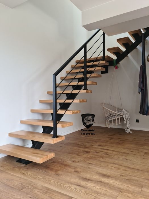 Schody na jednej belce, loft, nowoczesne ,stalowe ,metalowe, samonośne ...