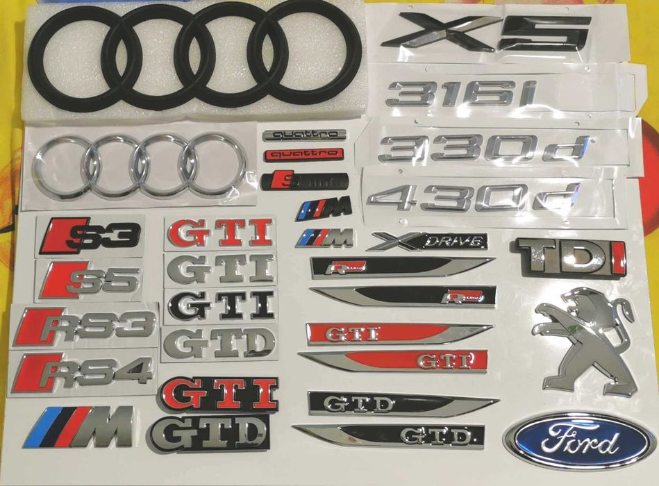 Simbolo Letras S3 S4 TDI FR M S Line A3 A4 VW BMW Ford Audi Mini ...