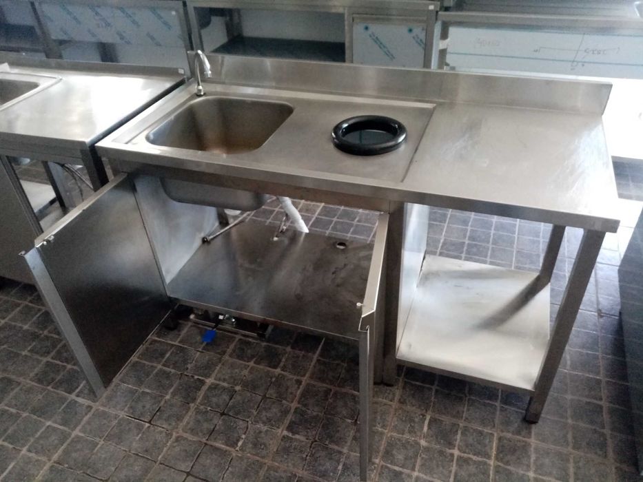 ACM1420 - Bancada de Lavagem em Inox com 1 cuba - Usada Estremoz • OLX.pt