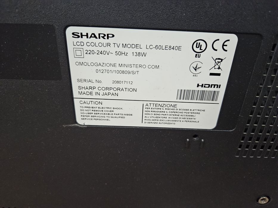 Sharp AQUOS LC-60LE840E japończyk Warszawa Wawer • OLX.pl