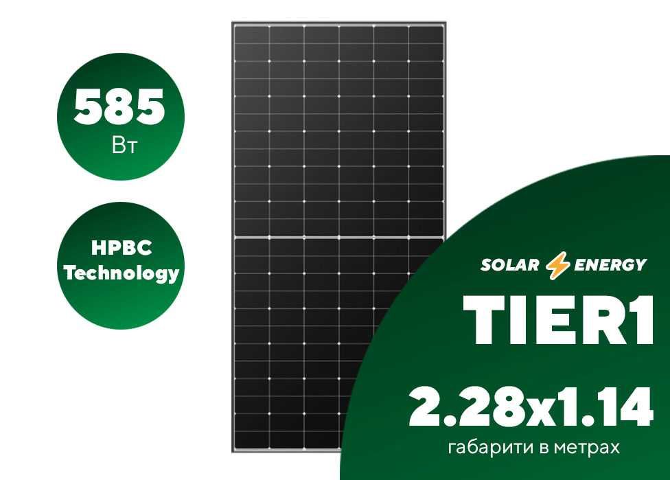 Сонячна панель Longi Solar LR5-72HTH-585M, монокристал сонячна батарея: 5 290 грн. - Електрика ...