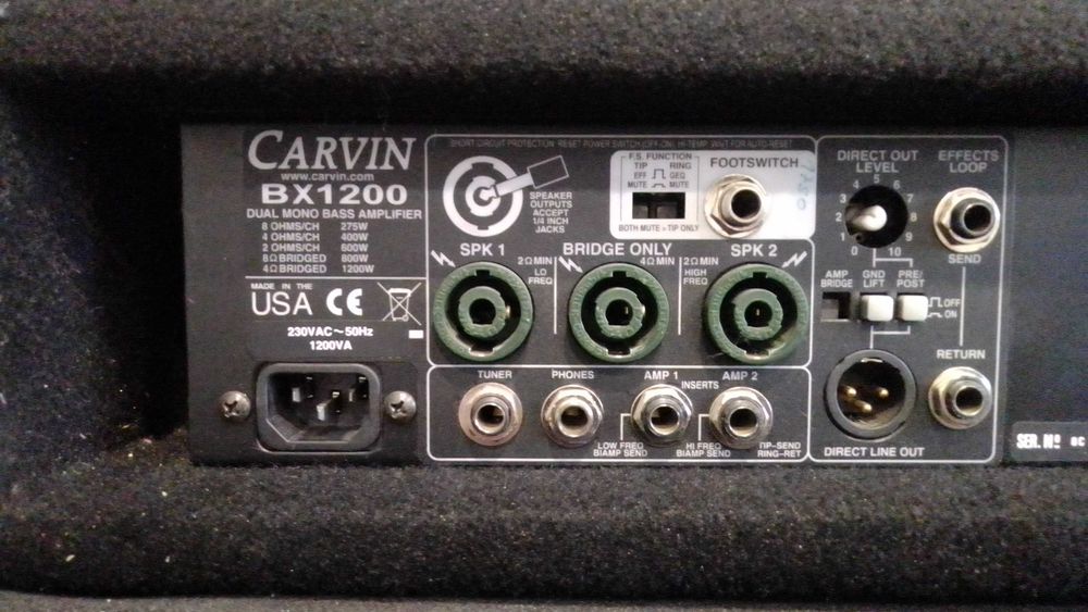 Wzmacniacz basowy Carvin BX1200 + kolumna basowa Carvin NB410 NEO ...