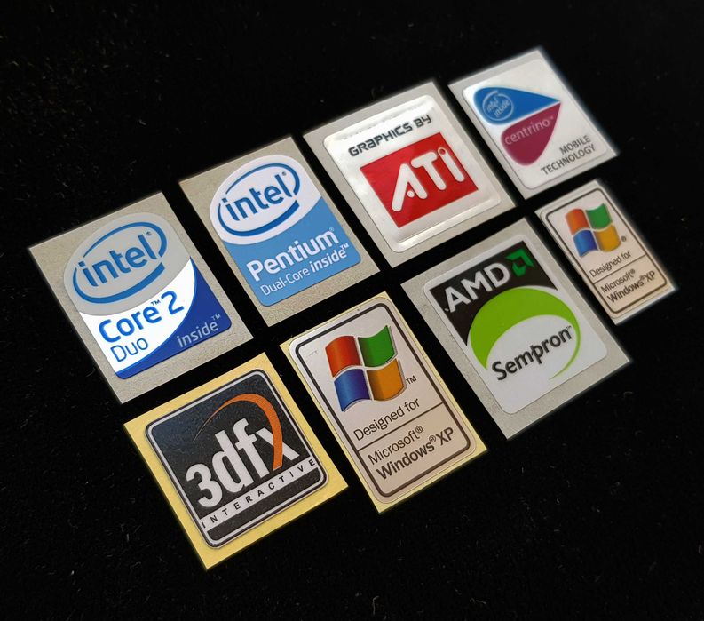 3dfx ATI Windows XP Win 98 Intel Centrino core2duo Наклейка компьютер ...