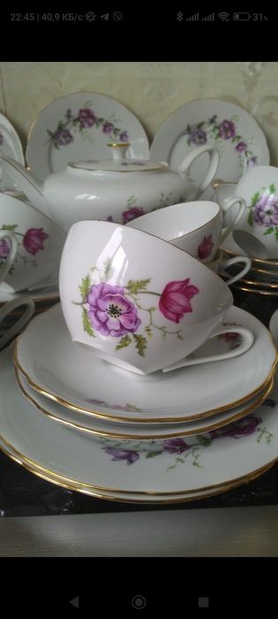 Чешский чайный сервиз из костяного фарфора на 4 персоны: 3 250 грн ...