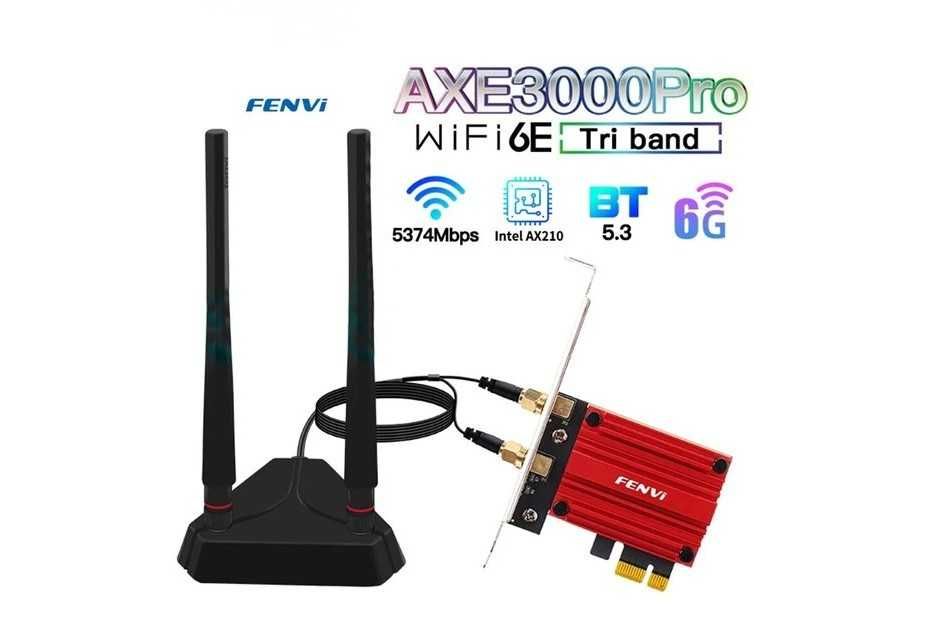 Wi-Fi 6E адаптер FENVI PCE-AXE3000 Pro Intel AX210 PCI-E Kit + BT 5.3 ...