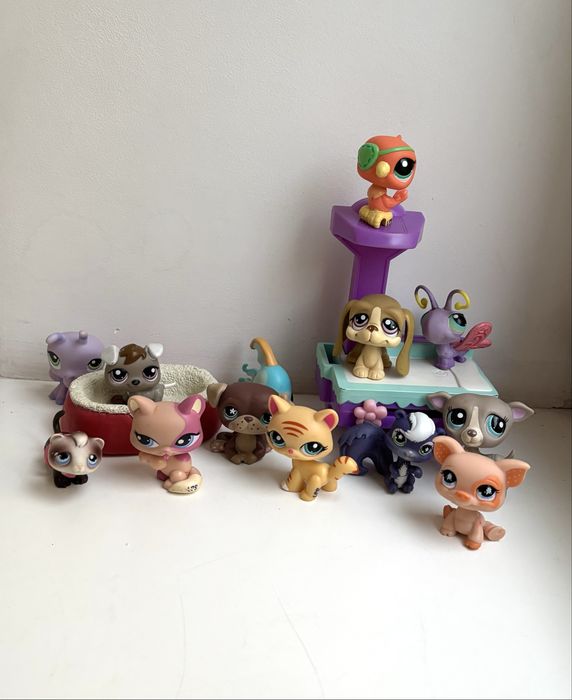 Lps Littlest Pet Shop Figurki zestaw kotek piesek kot papuga szczaniak ...