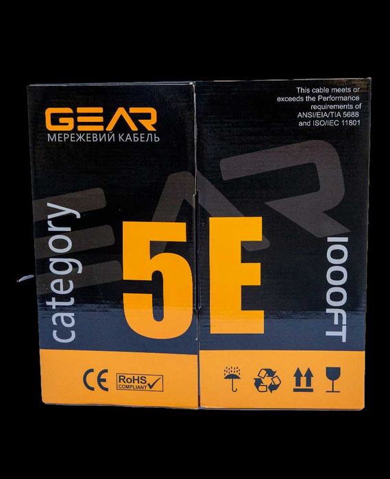 Кабель сетевой витая пара Gear САТ 5e Utp Cca 25 4x2x0 51 1 550 грн Расходные материалы