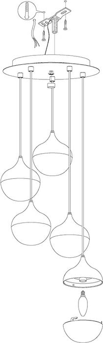 Lampy wisząca Żyrandol na lince 5xE14/25W/230V Eglo Mioglia Radom • OLX.pl