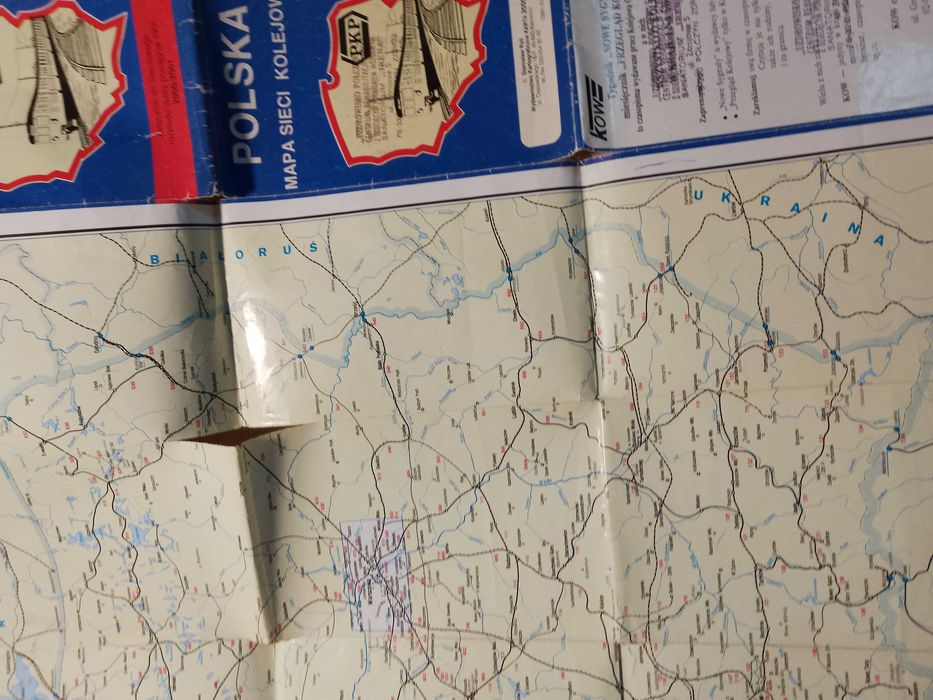 Pkp stara mapa sieci kolejowych 2000/2001 polska Bytom • OLX.pl