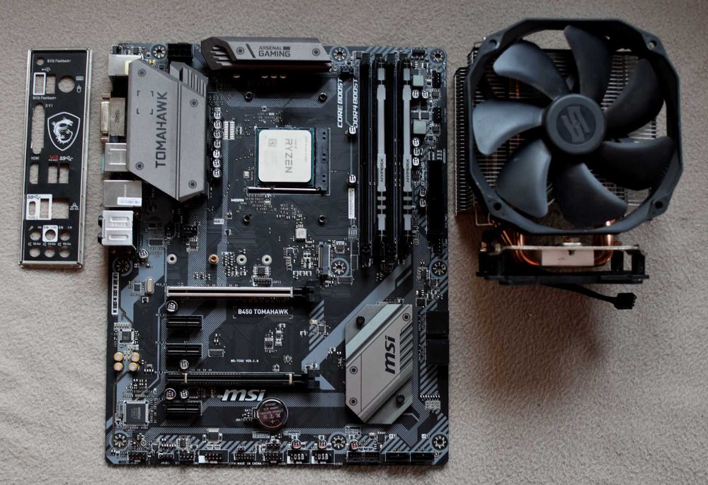Zestaw MSI B450 Tomahawk + Ryzen 5600 + RAM 16GB RGB + Fortis 3 Warka ...