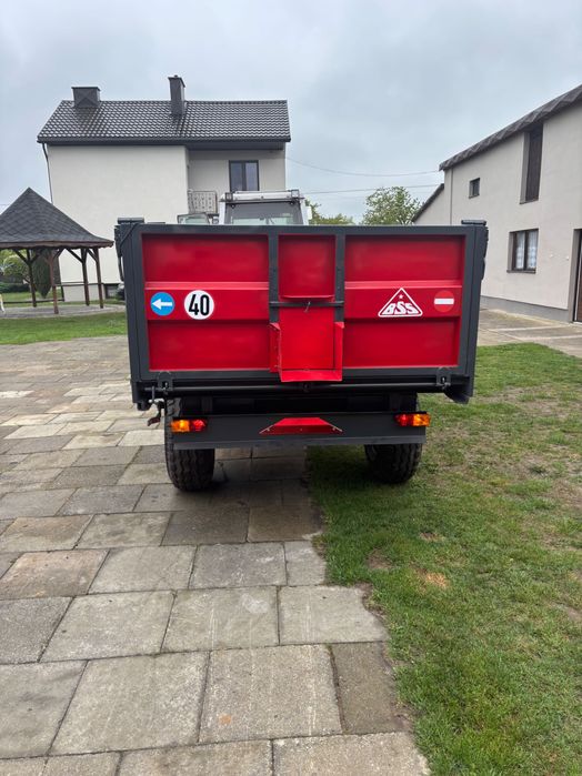 Przyczepa 5t wywrot tył kiper rozrzutnik jednoosiowy siłownik 9T Modrzewek • OLX.pl