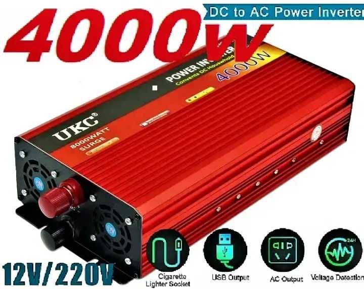 Перетворювач напруги/Преобразователь Power Inverter 4000W з 12V на 220: ...