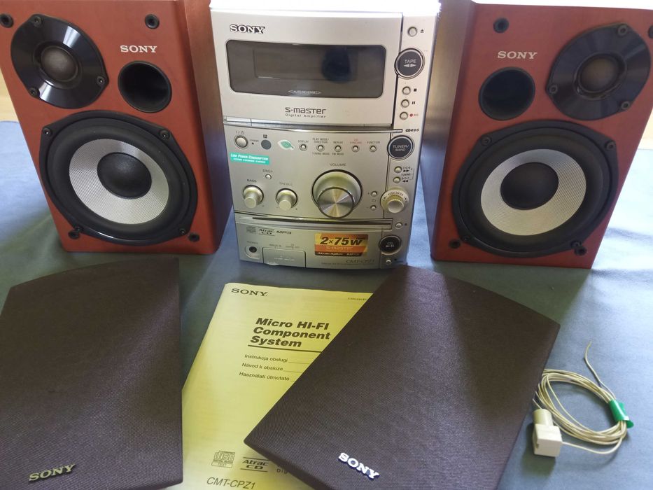 WIeża SONY CMT-CPZ1 w pełni sprawna! CDmp3/radio/tape/AUX stereo Kłodawa • OLX.pl