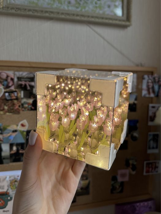 Бесконечные тюльпаны нескінченні тюльпани куб з тюльпанами 100 грн Освітлення Рівне на Olx
