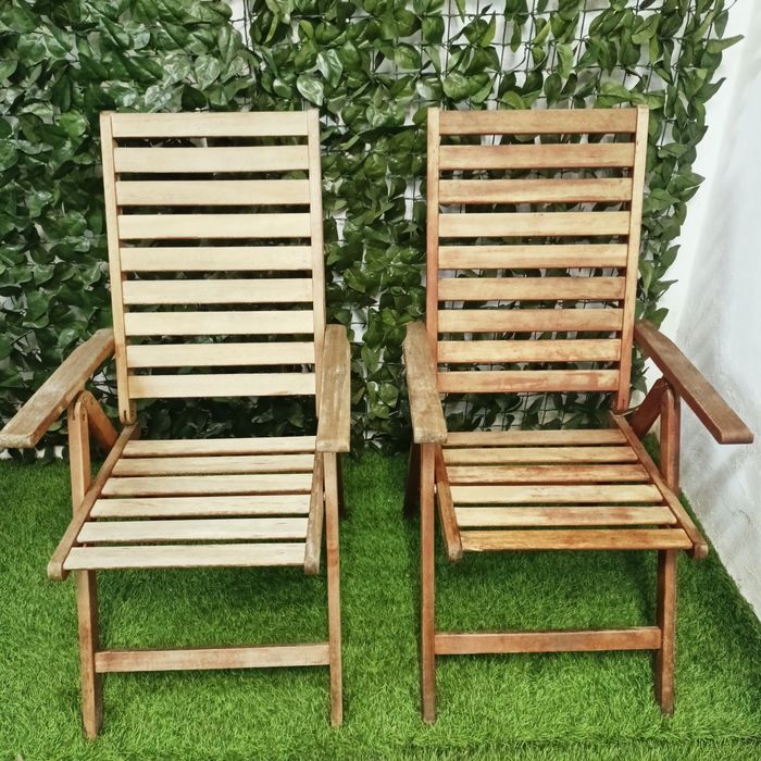 TEAKOWE fotele ogrodowe rozkładane. Kulice • OLX.pl