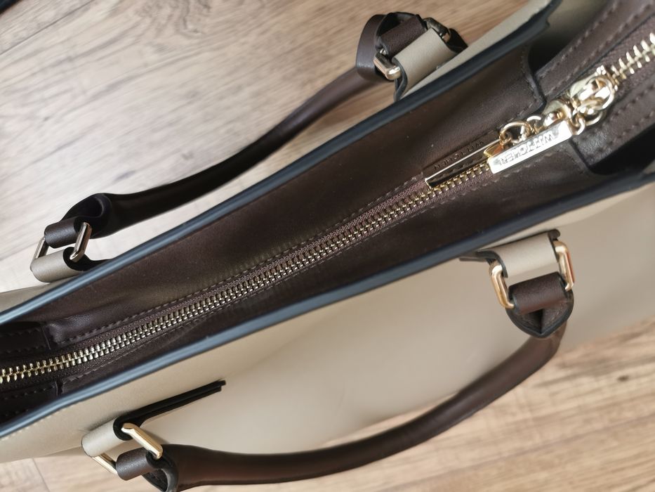 Torebka beżowa damska Wittchen Elagance skóra naturalna Wólka Kosowska ...