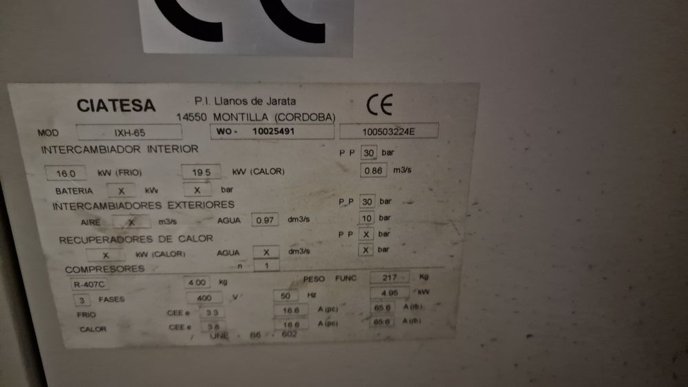 Ar condicionado Ciatesa industrial ixh-65 funciona a Água Nogueira ...