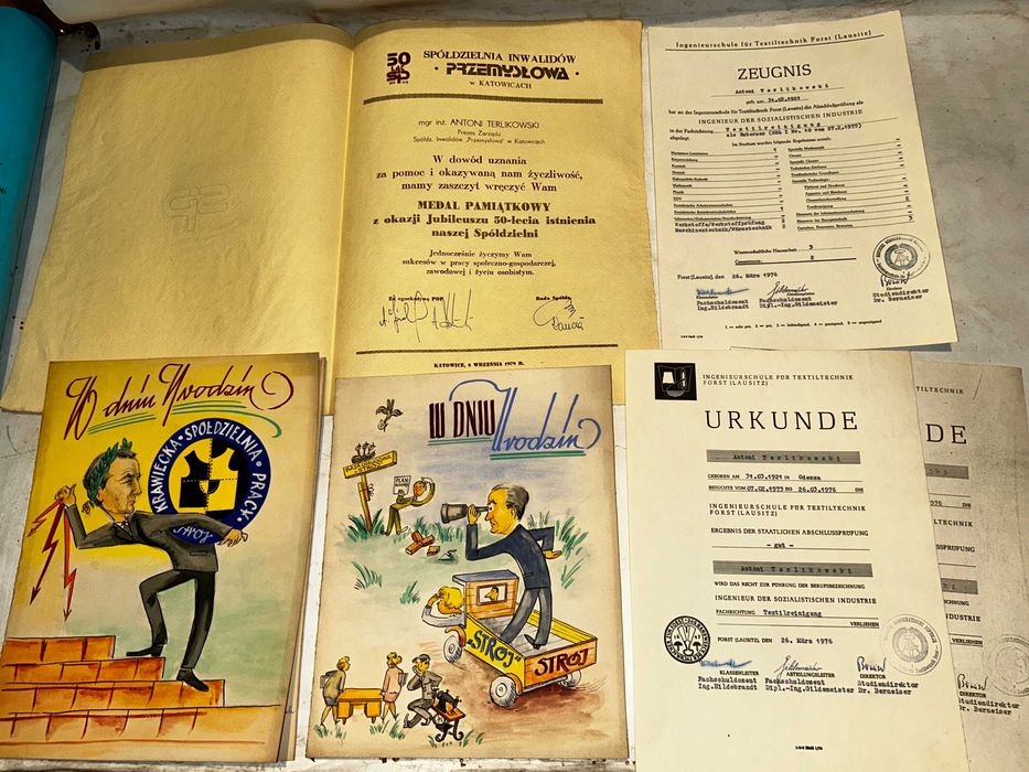 Krawiecka Spółdzielnia Pracy STRÓJ Terlikowski - PRL ! Katowice Ligota ...
