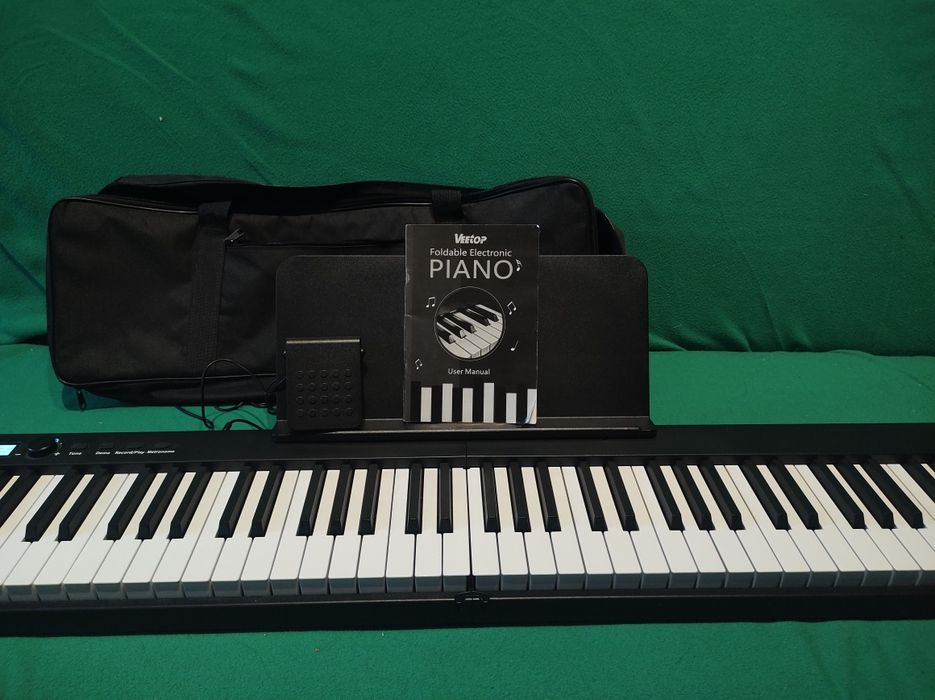 Veetop Folding Piano Składane Pianino Elektryczne MIDI 88 klawiszy ...