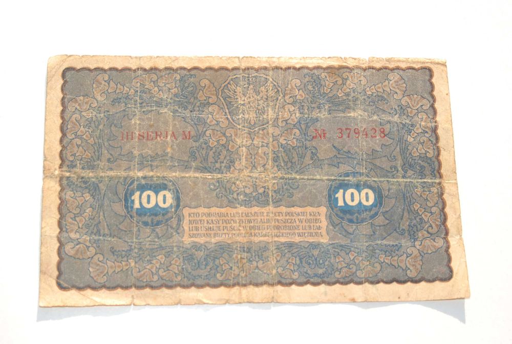 Stary banknot 100 marek Polskich 1919 antyk unikat Cieszyn • OLX.pl