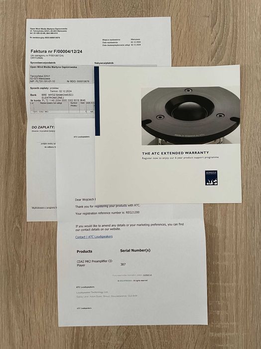 ATC CDA 2 MK2 - odtwarzacz cd i przedwzmacniacz high end(na gwarancji ...