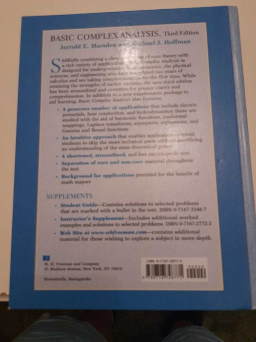 Livro matemática ensino superior Basic Complex Analysis Sintra (Santa Maria E São Miguel, São ...