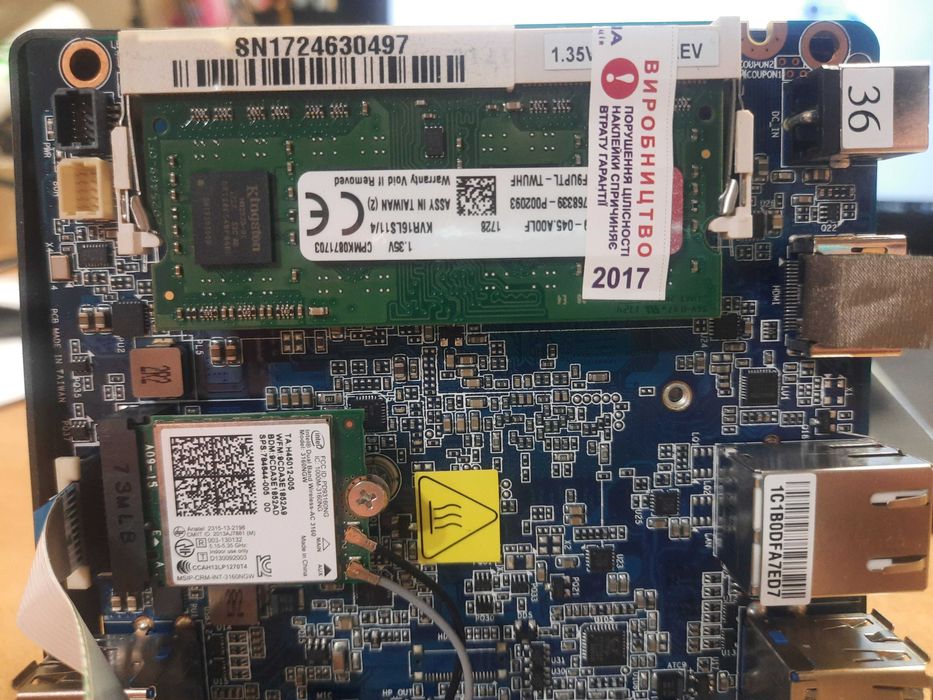 Десктоп, неттоп, міні ПК Gigabyte, GB-BACE-3160, Windows 10 ліцензія ...