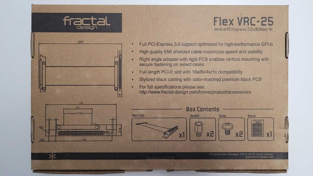 Adapter GPU - Fractal Design Riser Kit FLEX VRC-25 PCI-e 3.0 x16 ...