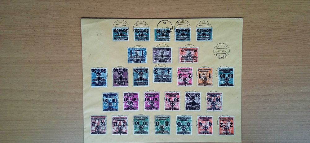 Kompletna serja znaczków Fi 14-39 Generalnej Guberni plus odmiany ...