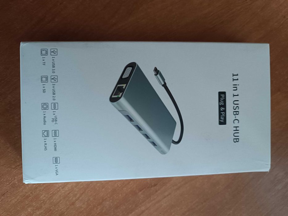 HUB USB-C 11w1 Adapter HDMI 4K VGA Jack SD RJ45 M1 Jarocin • OLX.pl