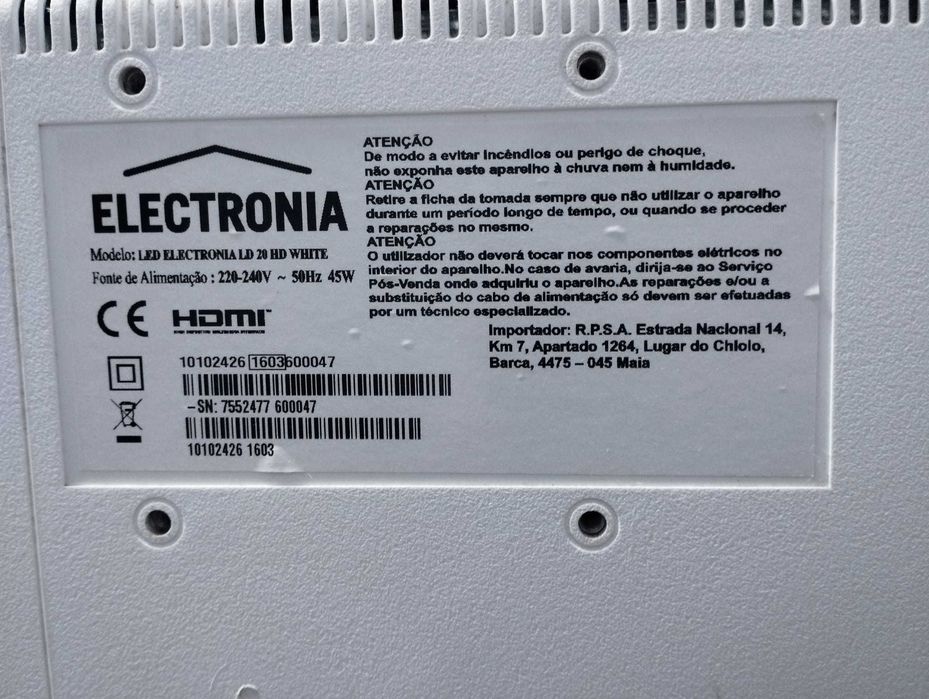 Monitor Branco Electronia 23" polegadas Cacia • OLX Portugal