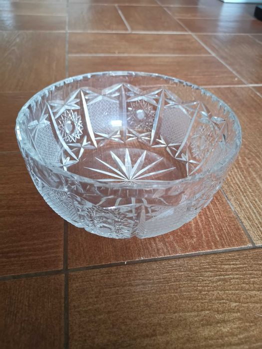Duża misa kryształowa salaterka śr.18 cm x 8 cm PRL stan BDB Piaseczno ...