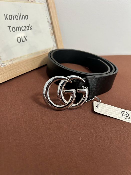 Pasek gucci skóra naturalna logowane metalowa klamra Warszawa Białołęka ...