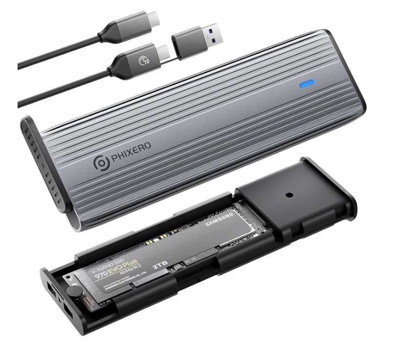 Adapter obudowa na dysk M.2 NVME SATA SSD PHIXERO PCIe M-Key klucz B+M ...