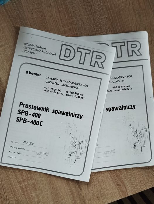 Instrukcja obsługi DTR SPB 400 Bester Wygnanowice • OLX.pl